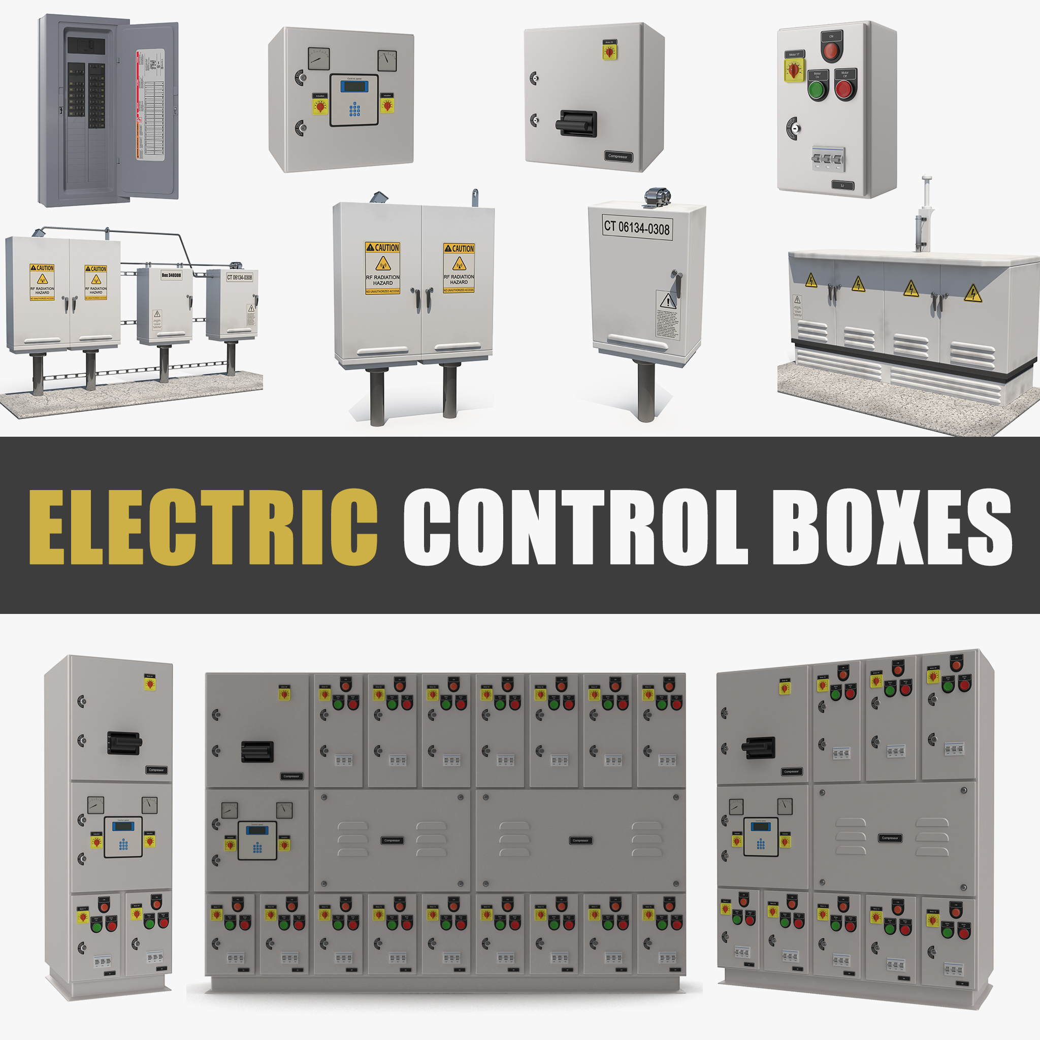 Electric control boxes 3D model - TurboSquid 1240866
