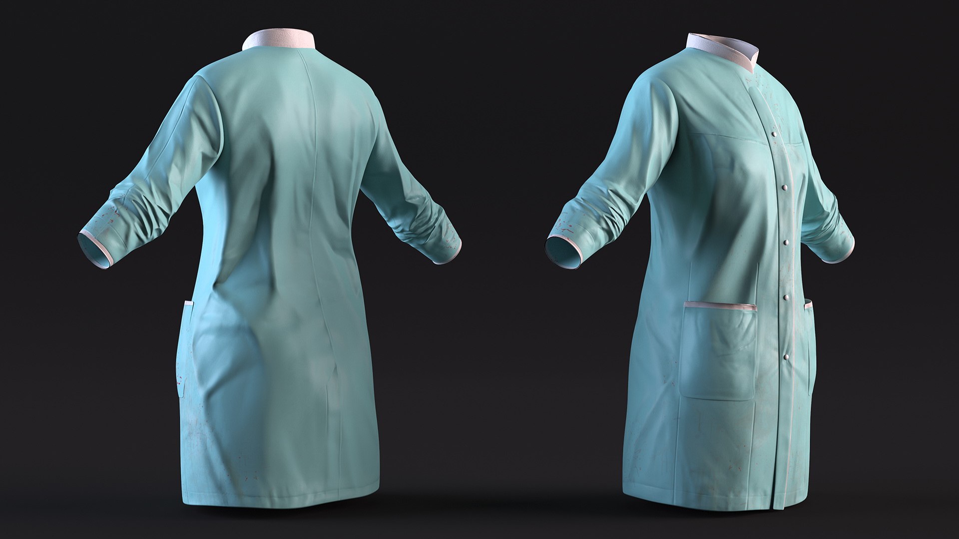 Female Doctor Coat Blood Stained 3D - TurboSquid 2148451
