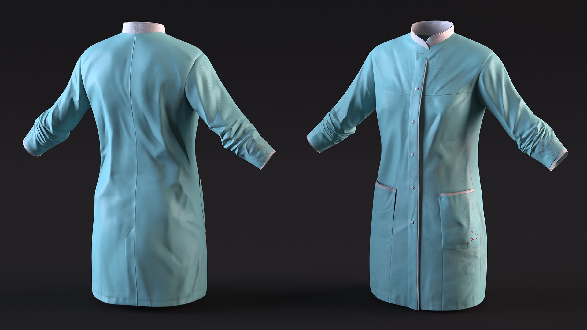 Female Doctor Coat Blood Stained 3D - TurboSquid 2148451