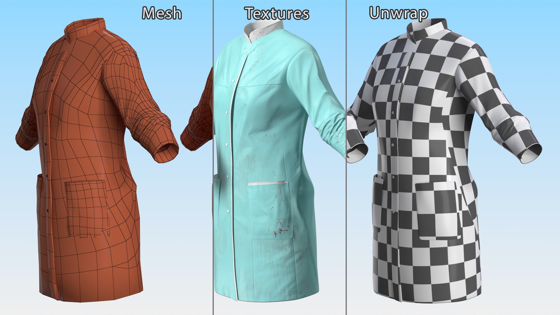 Female Doctor Coat Blood Stained 3D - TurboSquid 2148451
