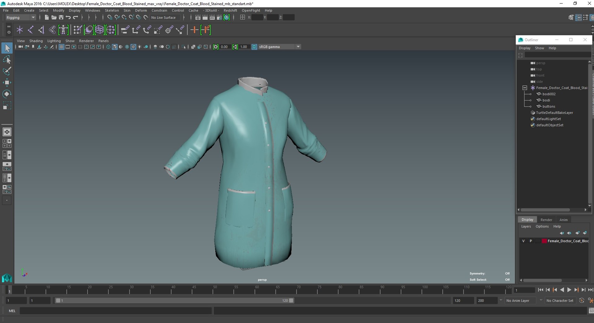 Female Doctor Coat Blood Stained 3D - TurboSquid 2148451