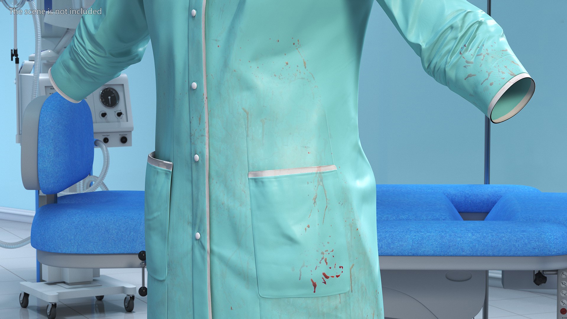 Female Doctor Coat Blood Stained 3D - TurboSquid 2148451