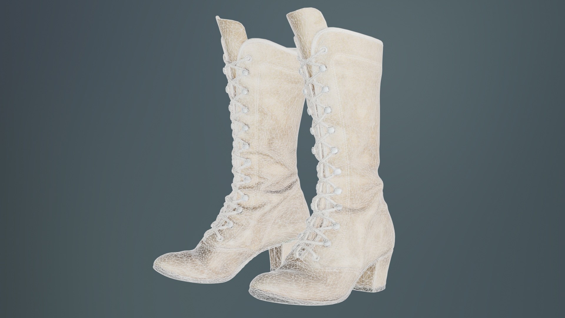 3D Laced Velvet Boot Remastered Model - TurboSquid 2359977