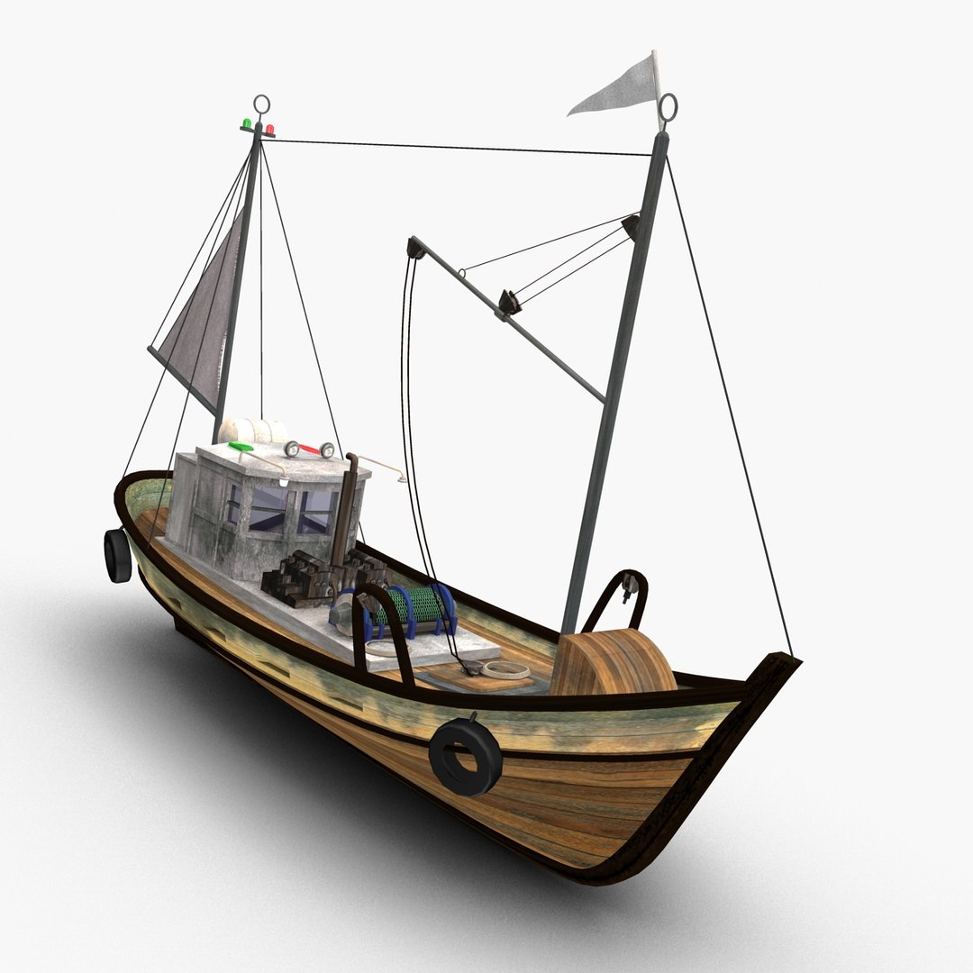 3D 3ds Max boat fishing fish