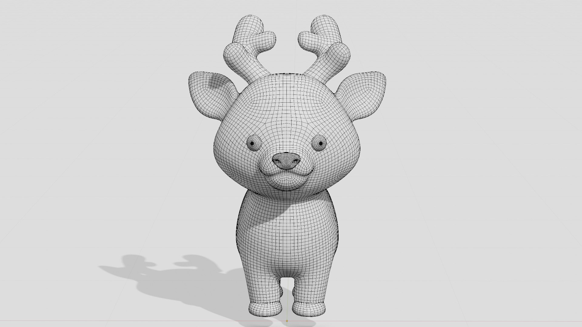 Cute Cartoon Brown Deer Model - TurboSquid 2113000