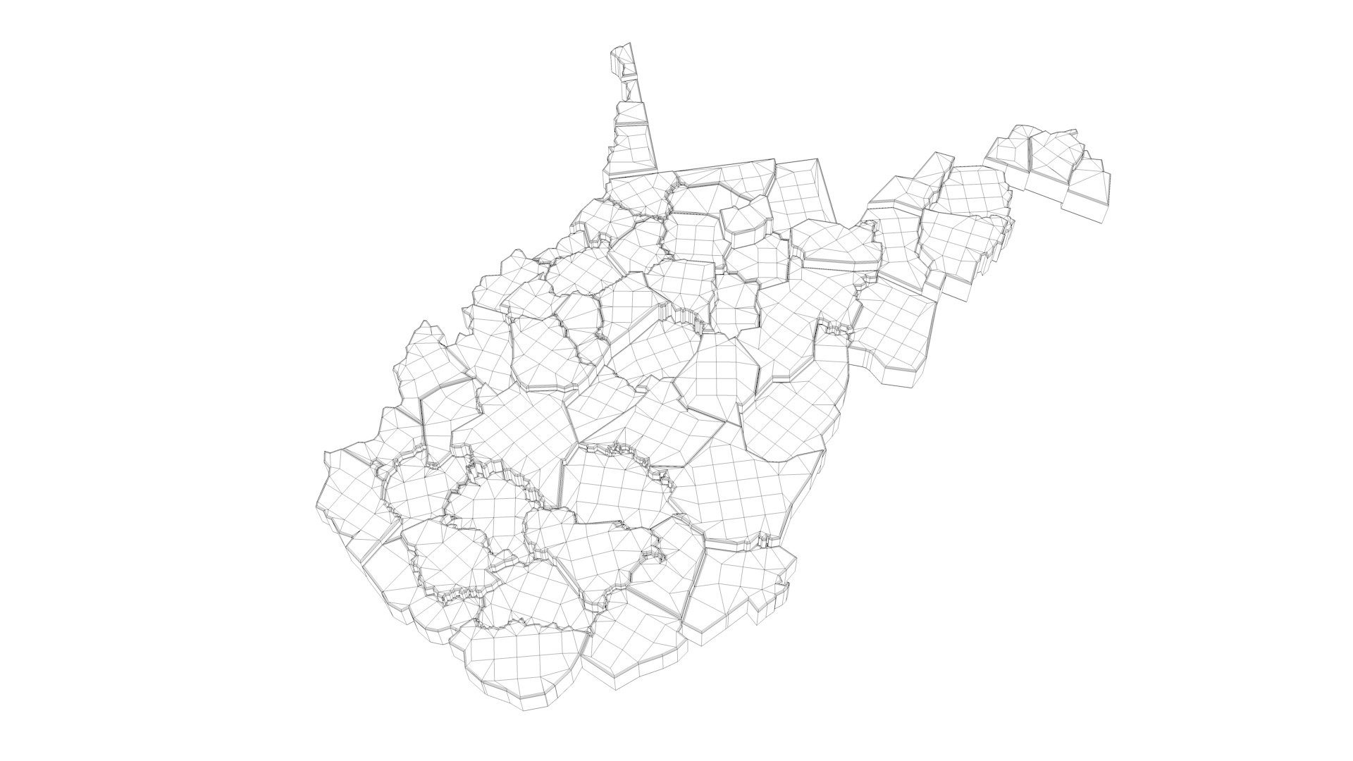 3D West Virginia Counties - Map Of United States Of America USA ...