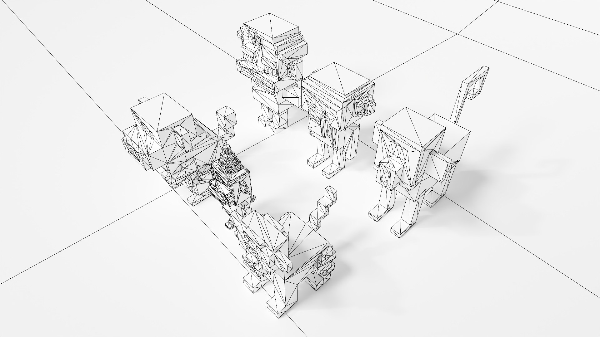 Monkey voxel art pack 3d model 3D model - TurboSquid 2182613