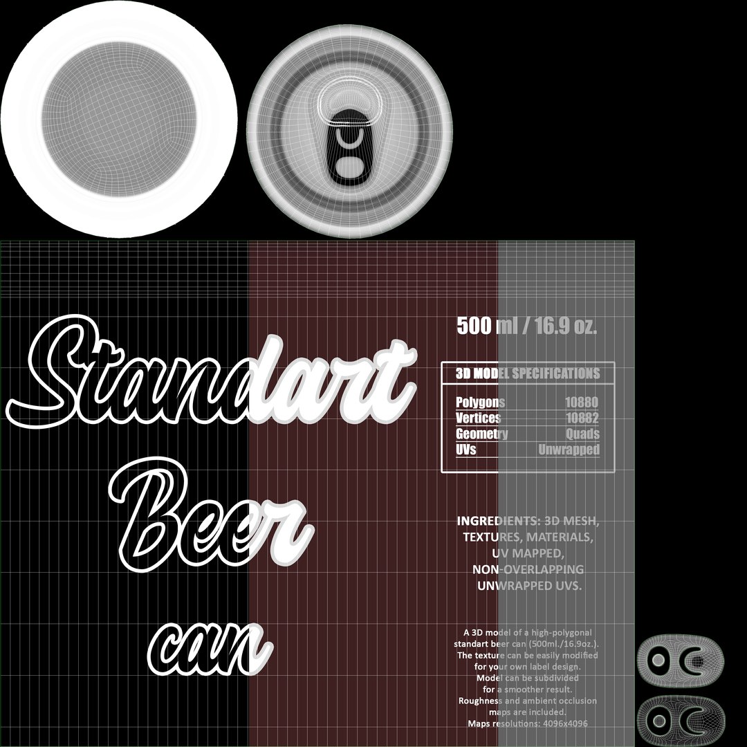 3D Standart Beer Can Model - TurboSquid 1956103