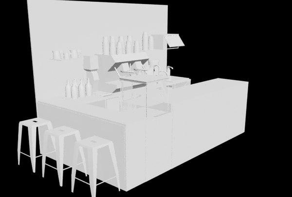 modern bar 3d model