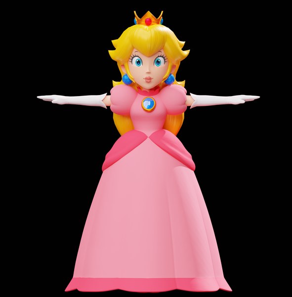 3D модель Princess Peach Edited Render - TurboSquid 2064990