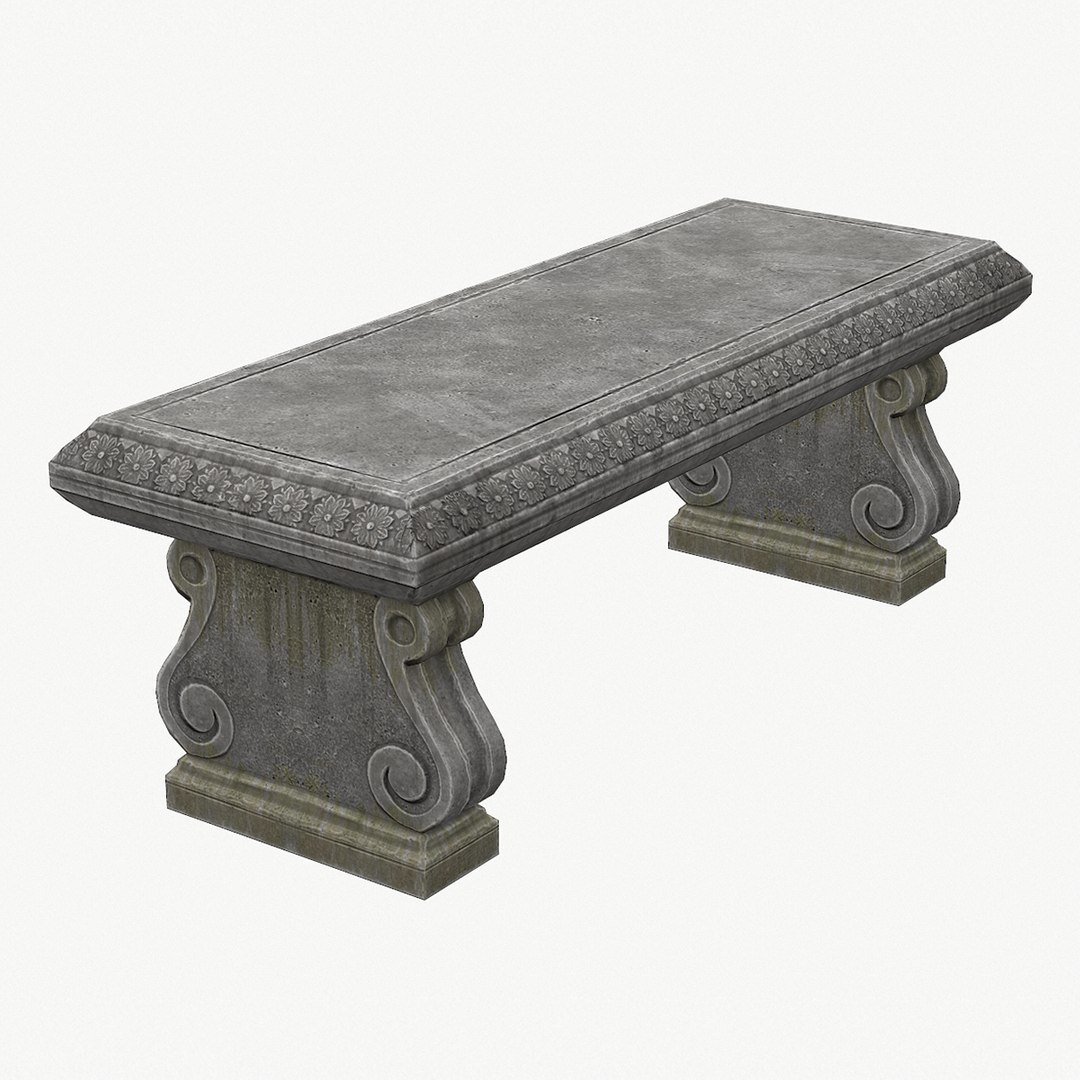3D Model Stone Bench Pbr Ready - TurboSquid 1333959