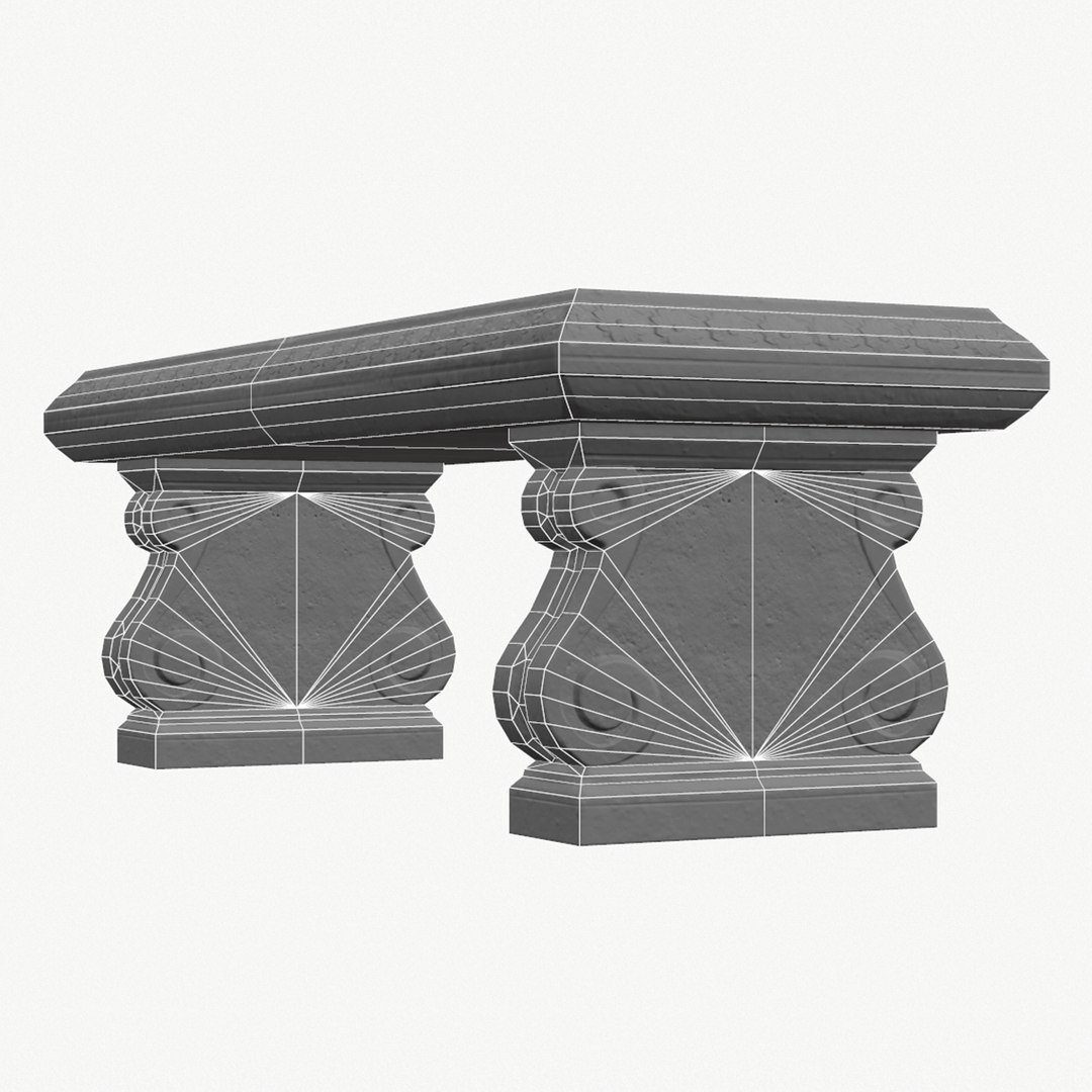 3D Model Stone Bench Pbr Ready - TurboSquid 1333959