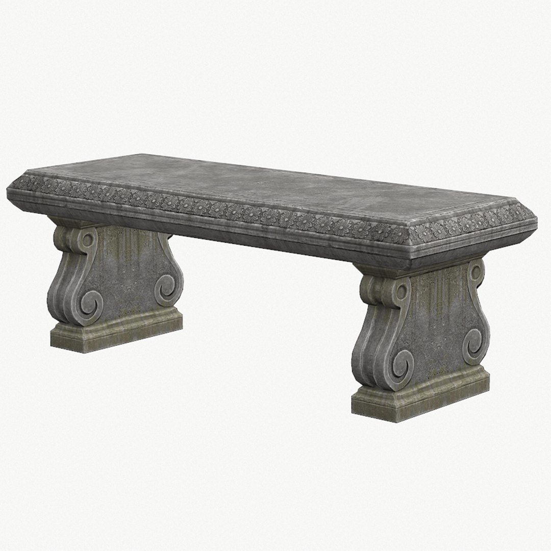 3D Model Stone Bench Pbr Ready - TurboSquid 1333959