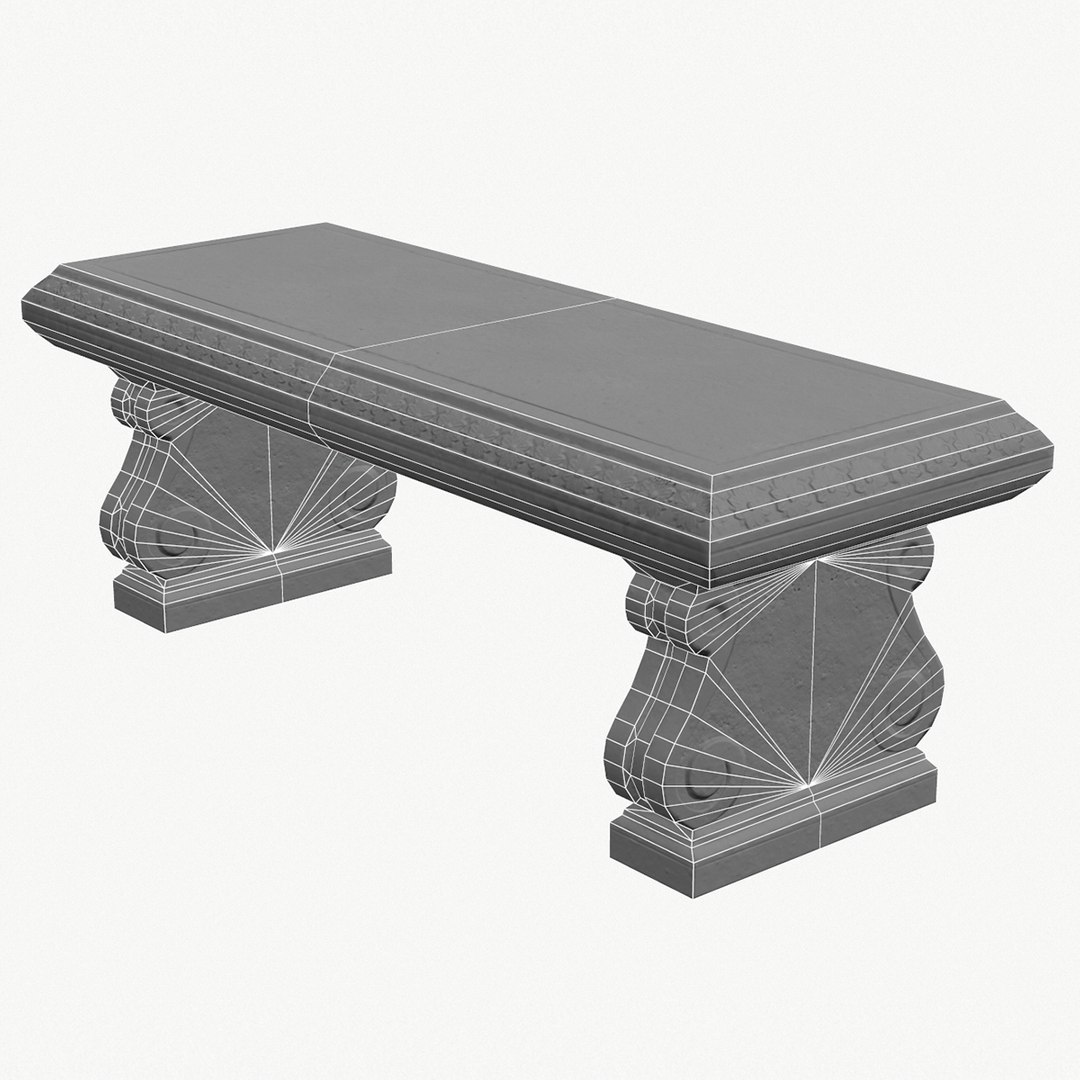 3D Model Stone Bench Pbr Ready - TurboSquid 1333959