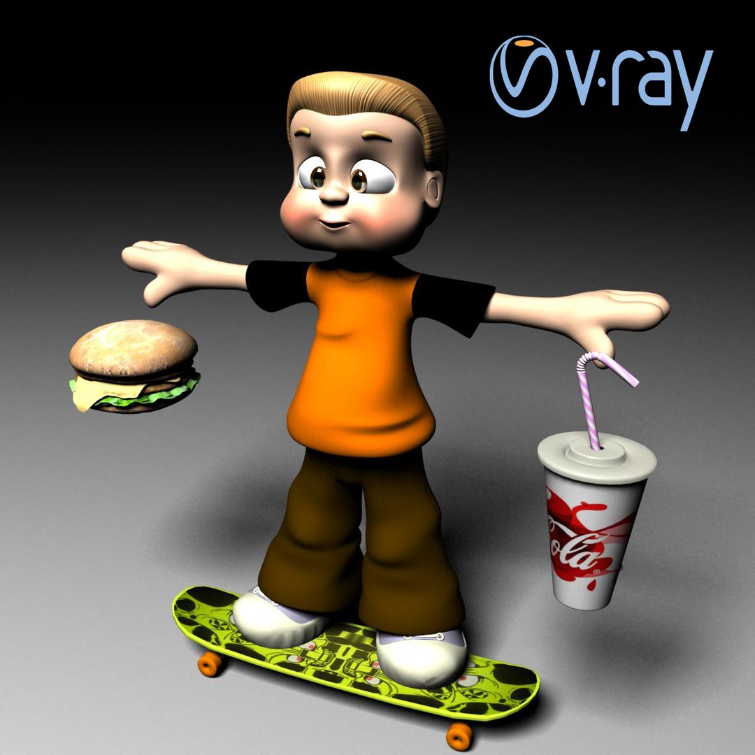 3d Cartoon Kid Rigged