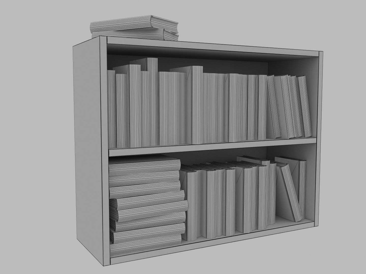 3d bookshelf books model