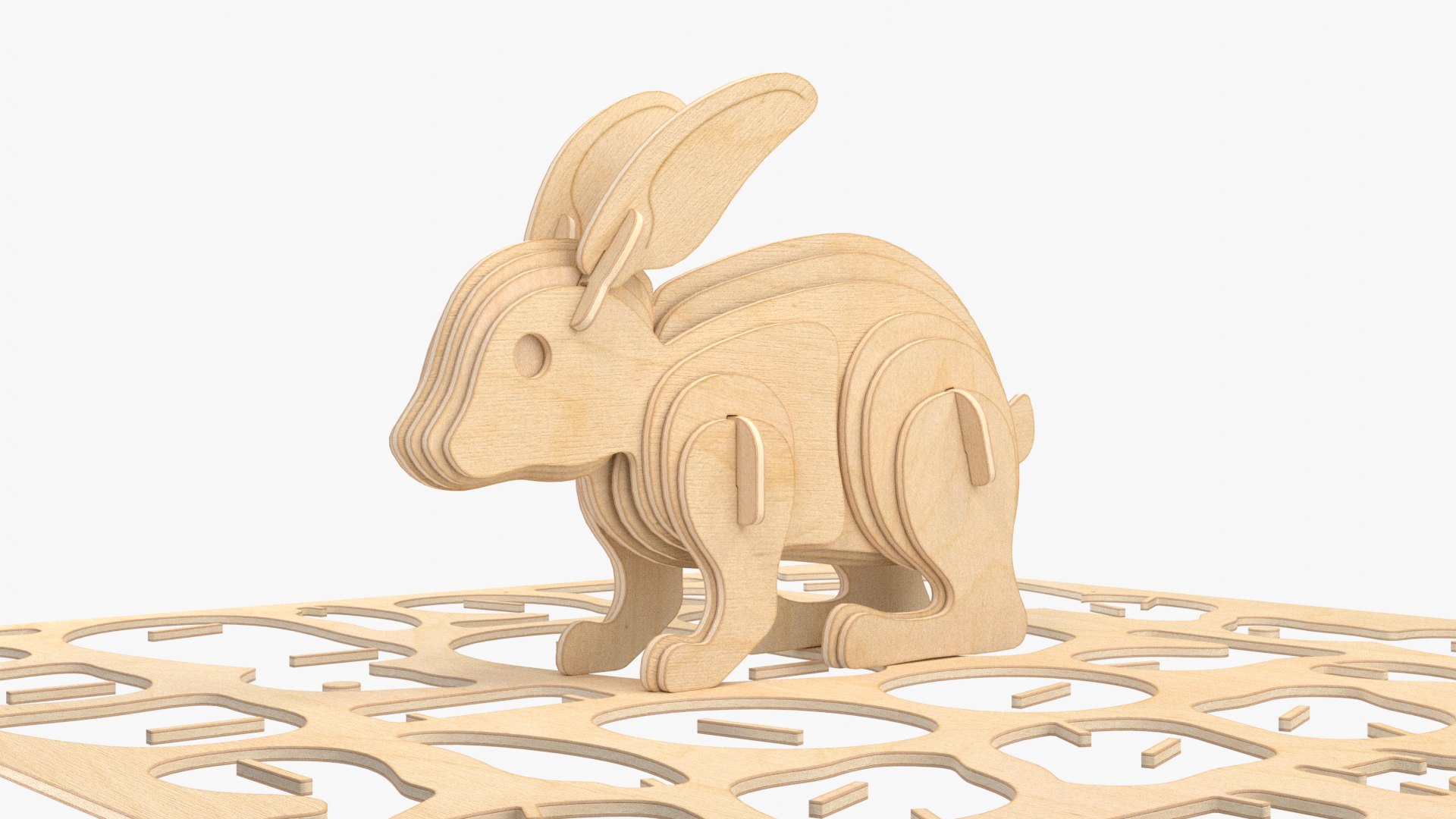 Rabbit Laser Cut Animated 3D model - TurboSquid 1830711