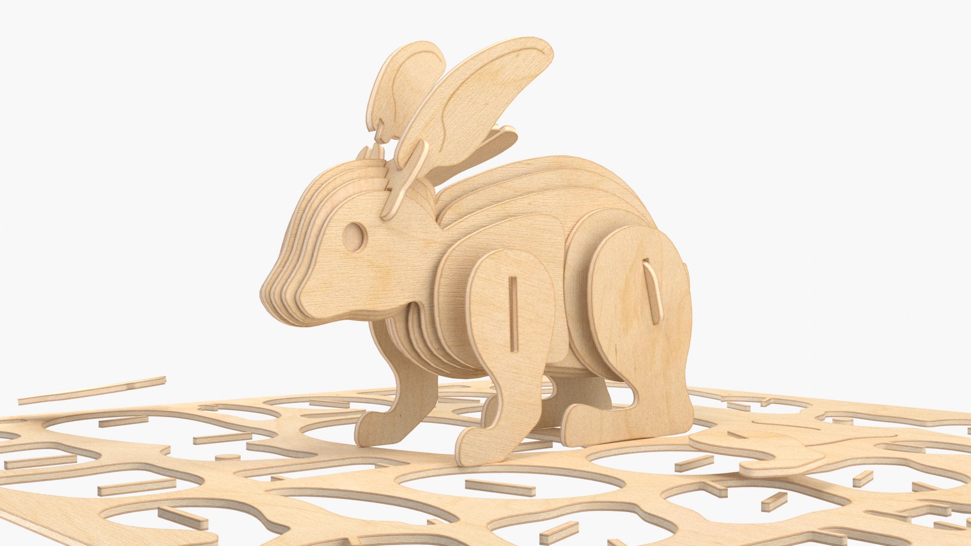 Rabbit Laser Cut Animated 3D model - TurboSquid 1830711