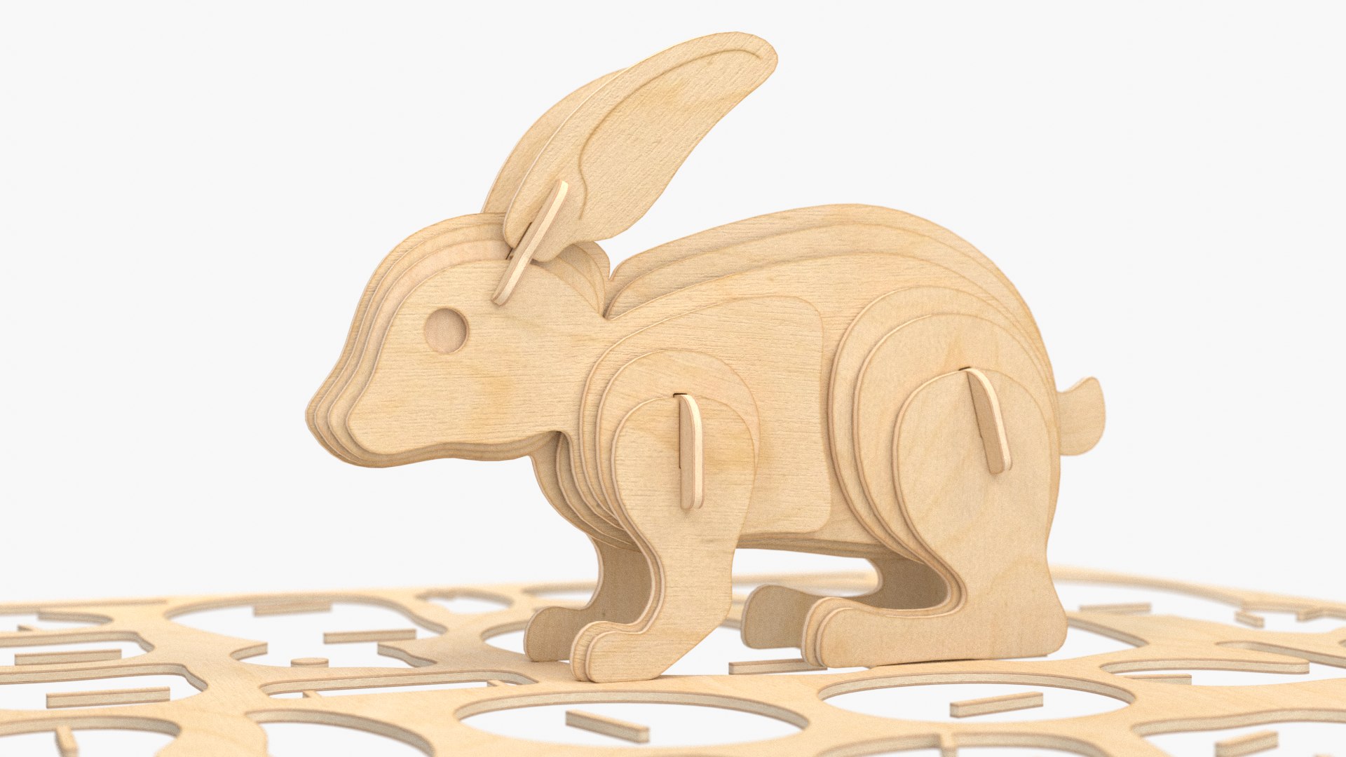 Rabbit Laser Cut Animated 3D model - TurboSquid 1830711