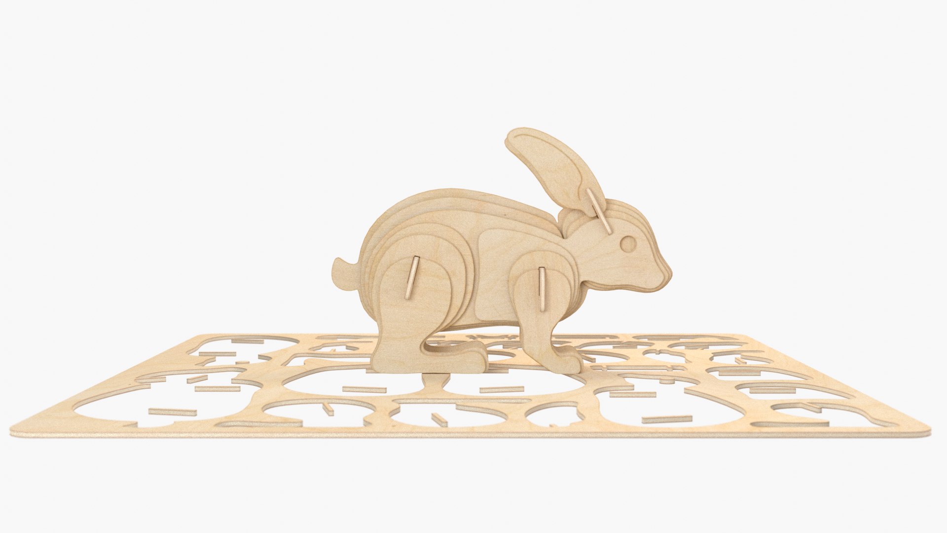 Rabbit Laser Cut Animated 3D Model - TurboSquid 1830711