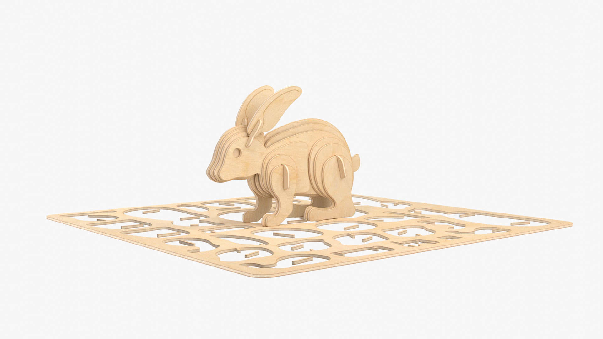 Rabbit Laser Cut Animated 3D Model - TurboSquid 1830711
