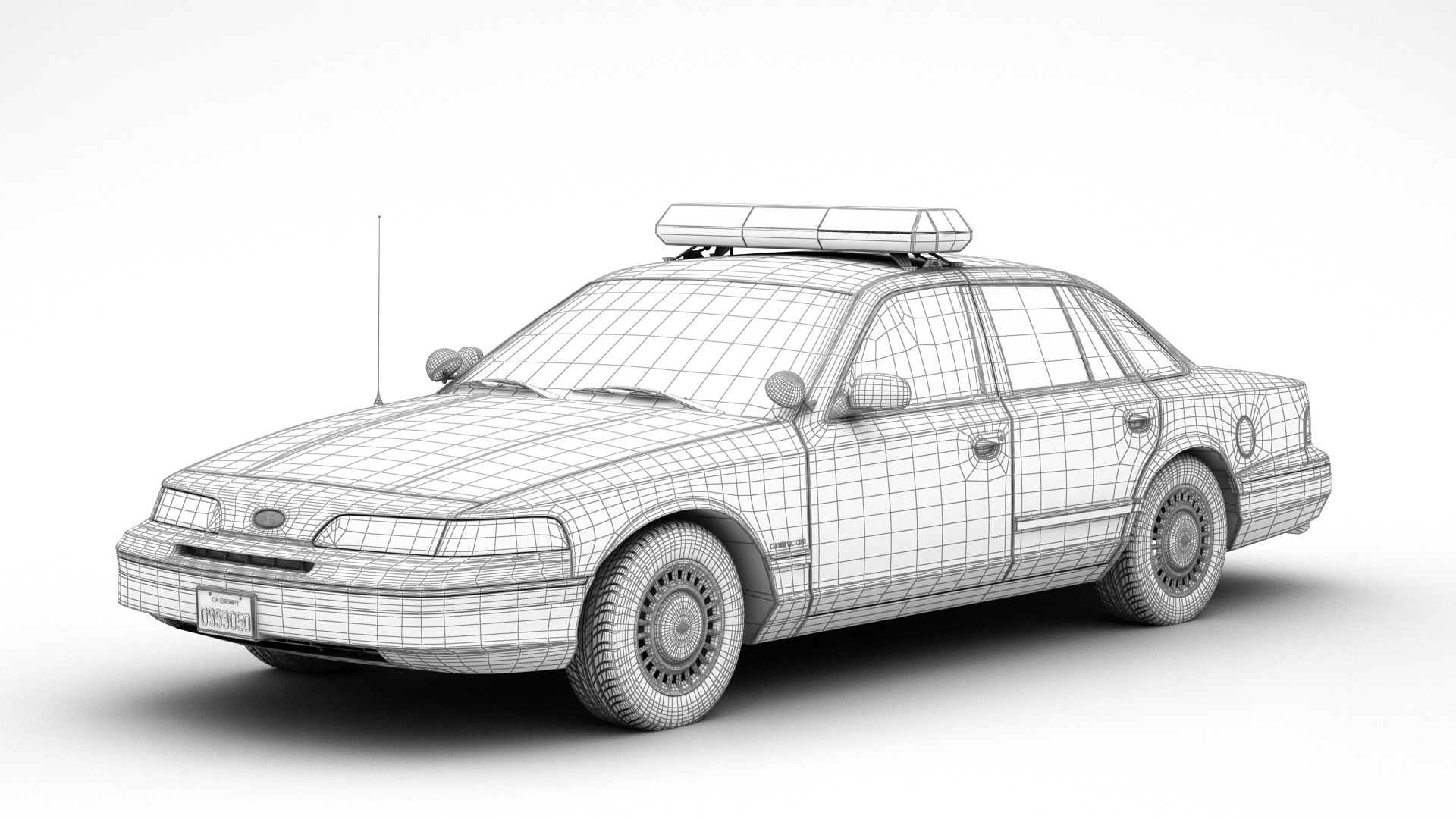 3D Ford Crown Victoria Police 1992 Model - TurboSquid 2010778