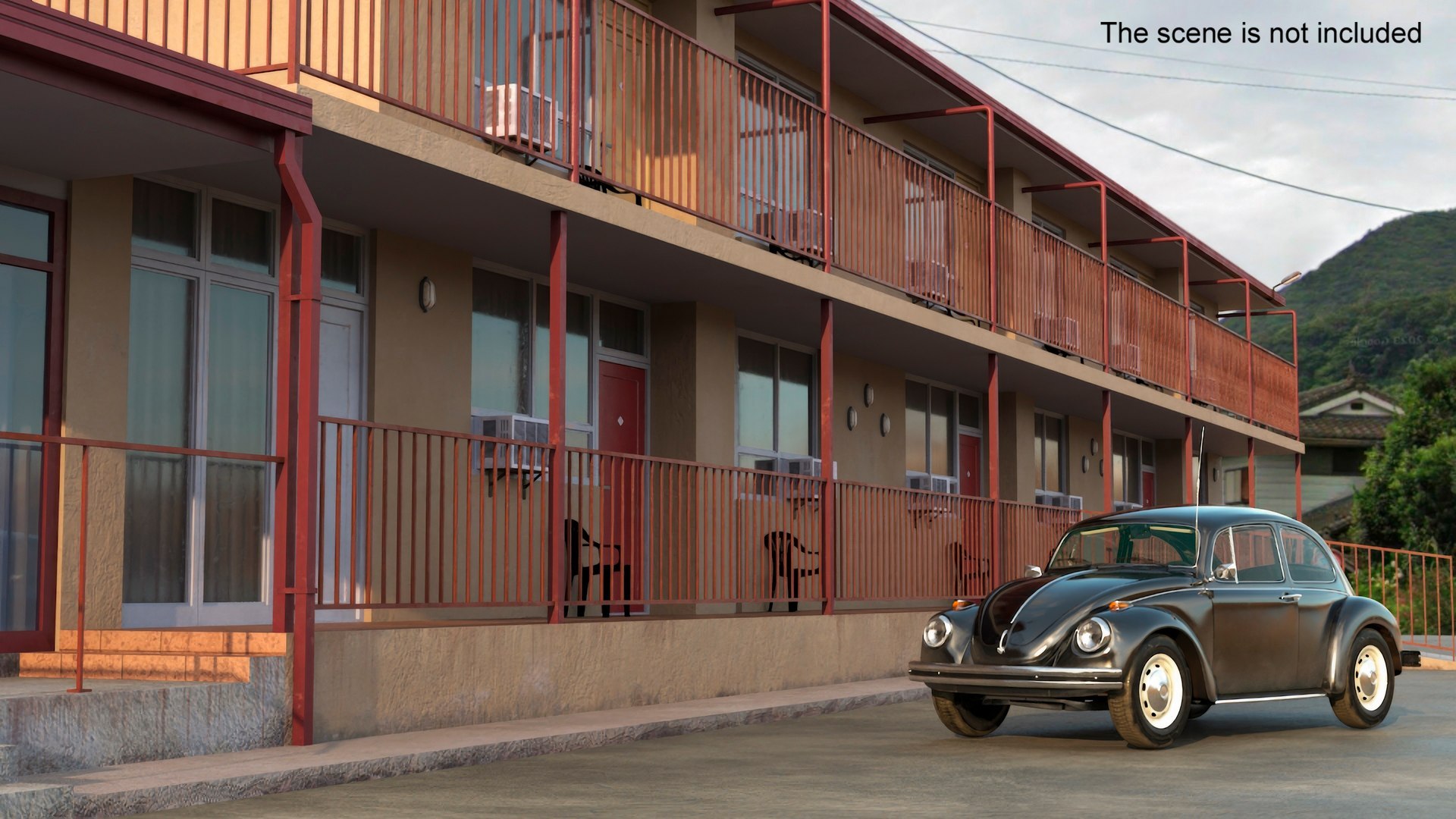 Two Story Motel With Car Parking Collection 3D - TurboSquid 2298721