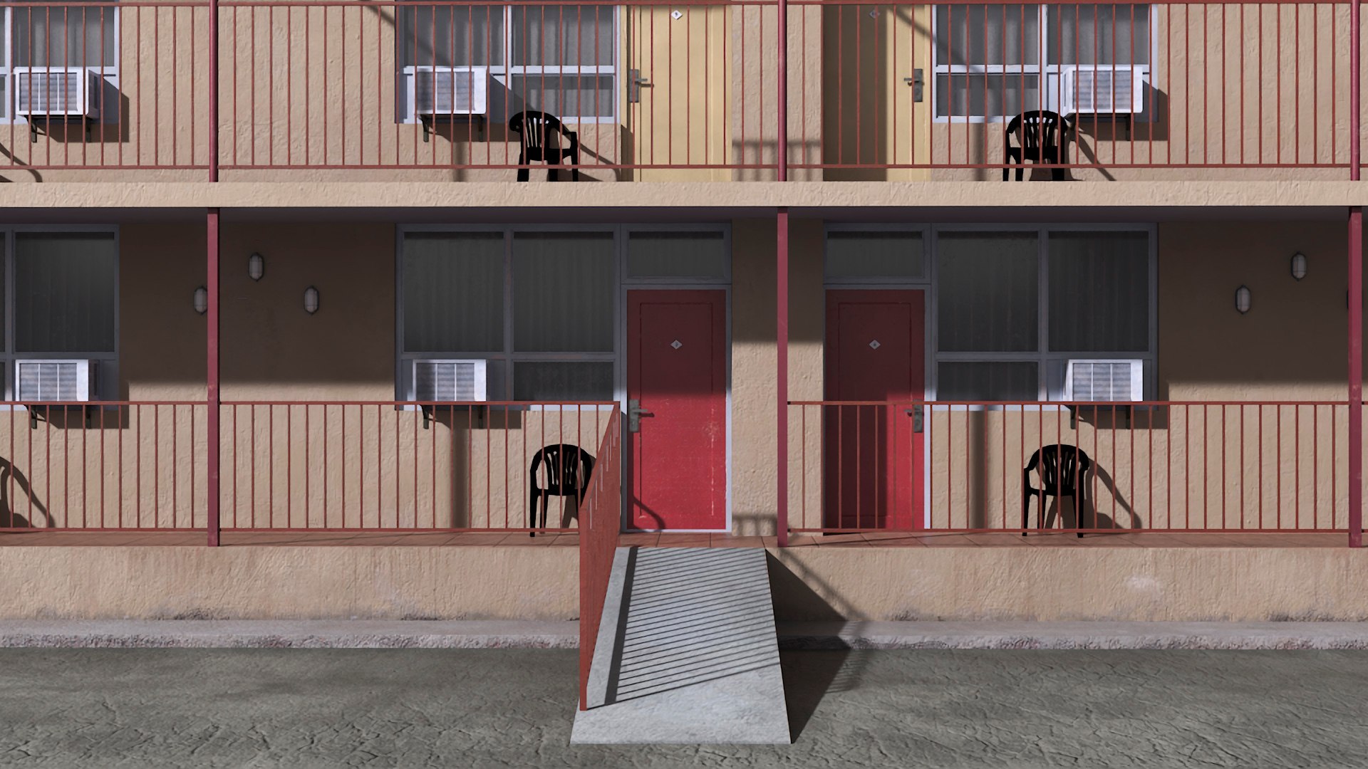 Two Story Motel With Car Parking Collection 3D - TurboSquid 2298721