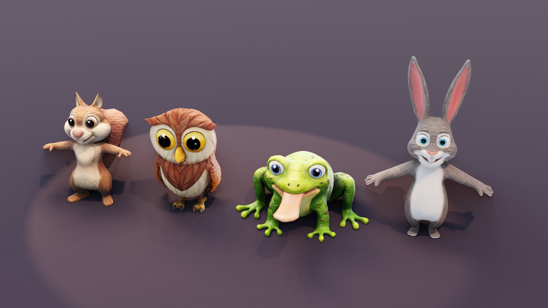 3D Animated Cartoon Animals 3D Models Pack 1 - TurboSquid 2087328
