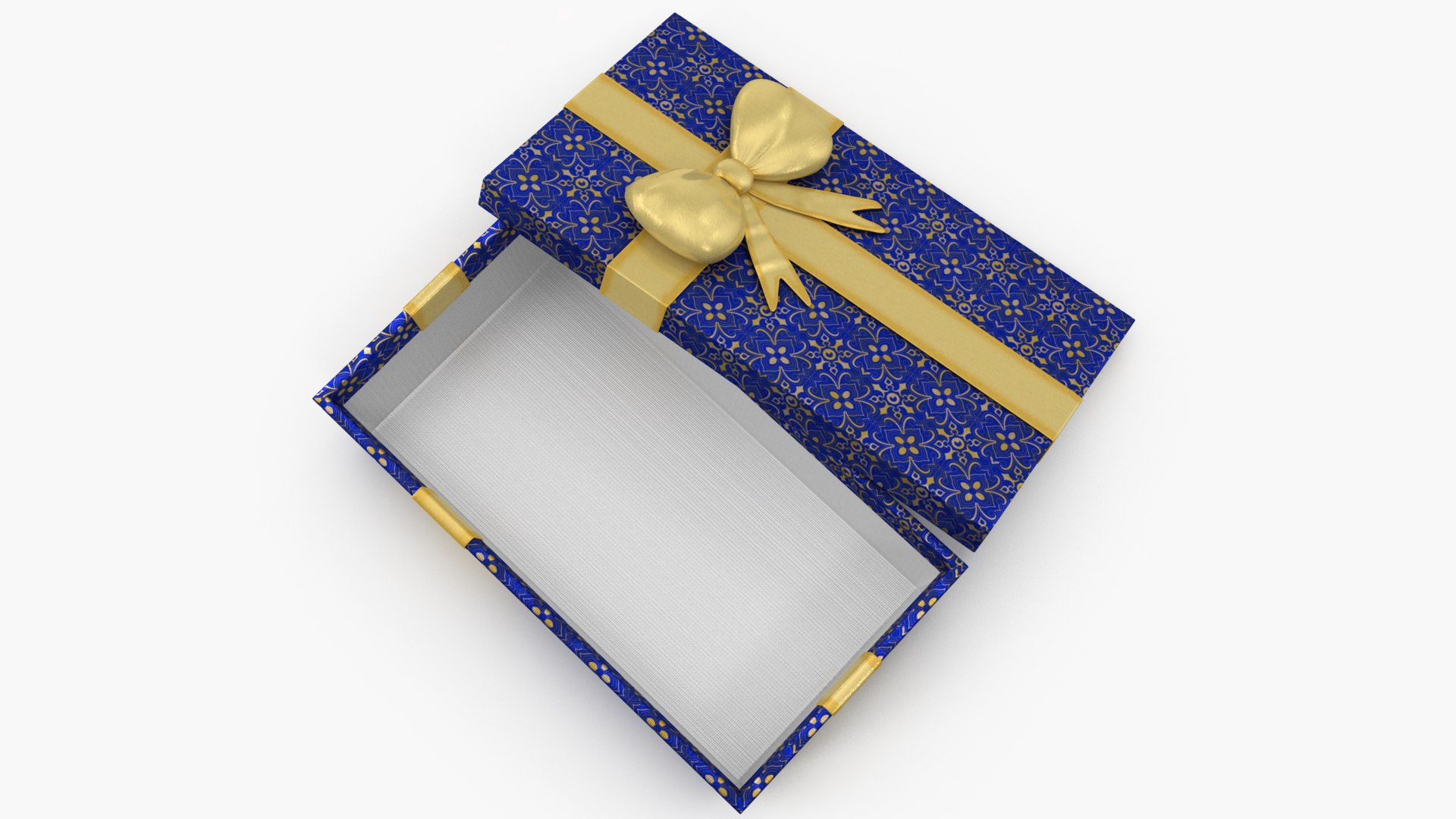 Gift Box Open Blue Model - TurboSquid 1791572