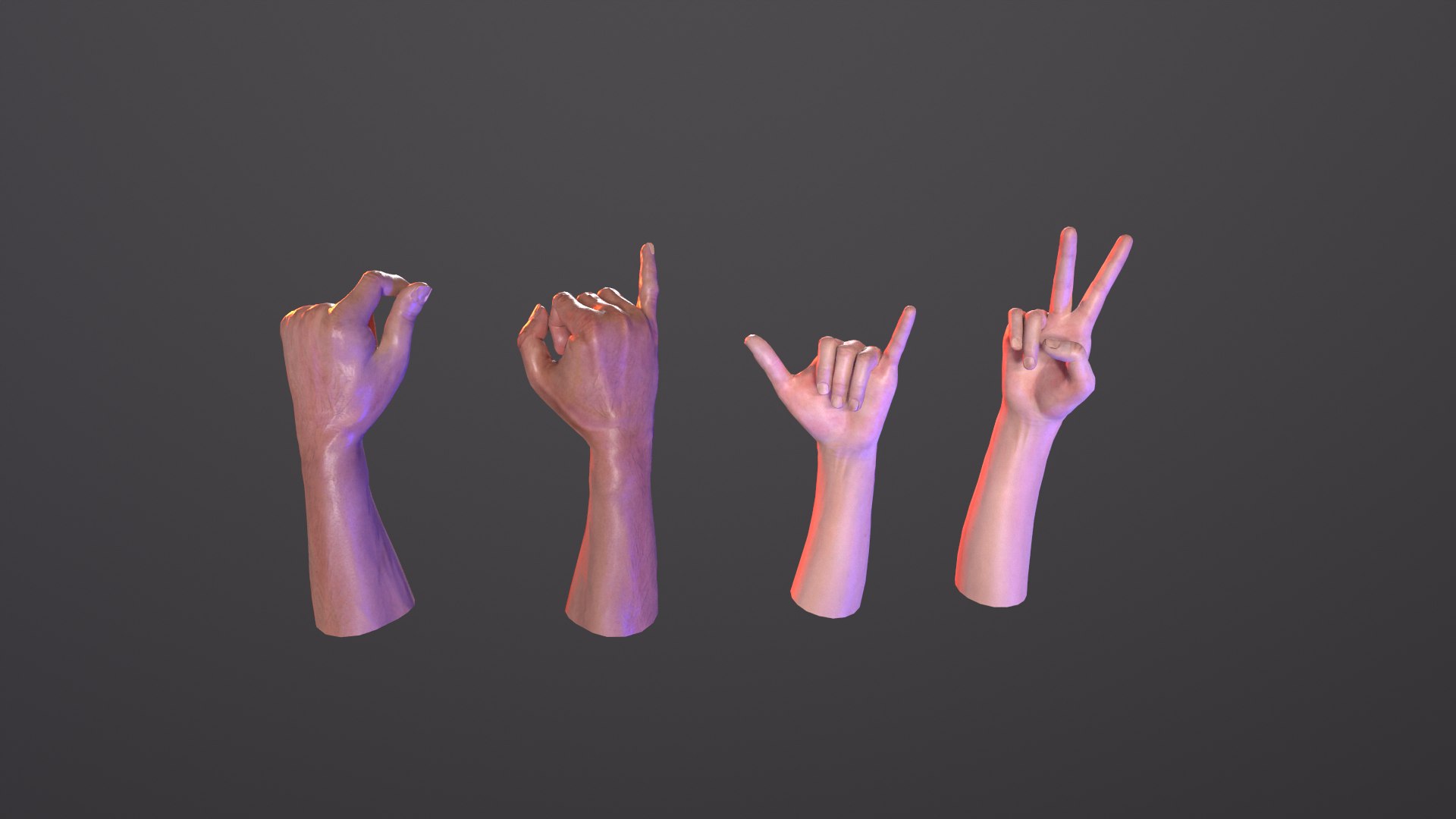 Hand ultimate pack 4 man woman game ready pbr low poly 3D model ...