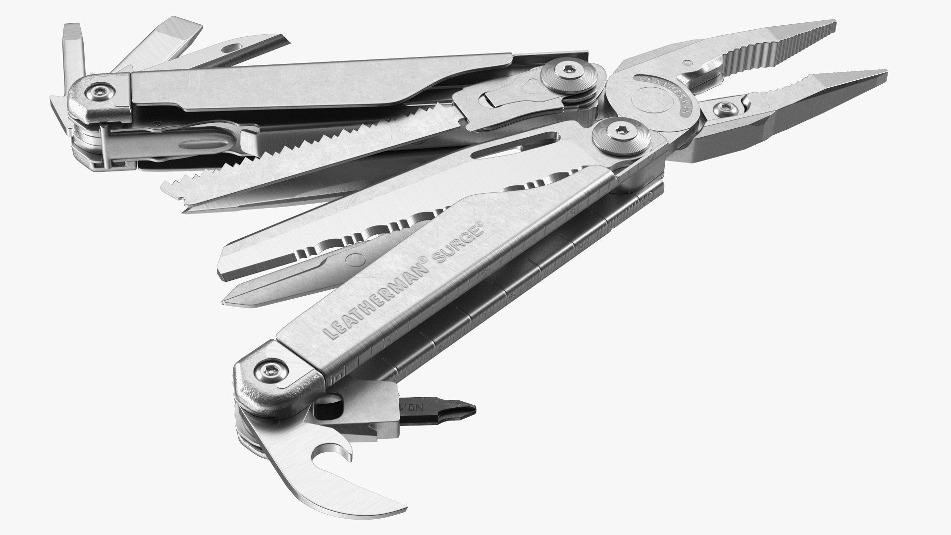 Leatherman Surge Multitool Silver Rigged 3D Model - TurboSquid 1756407
