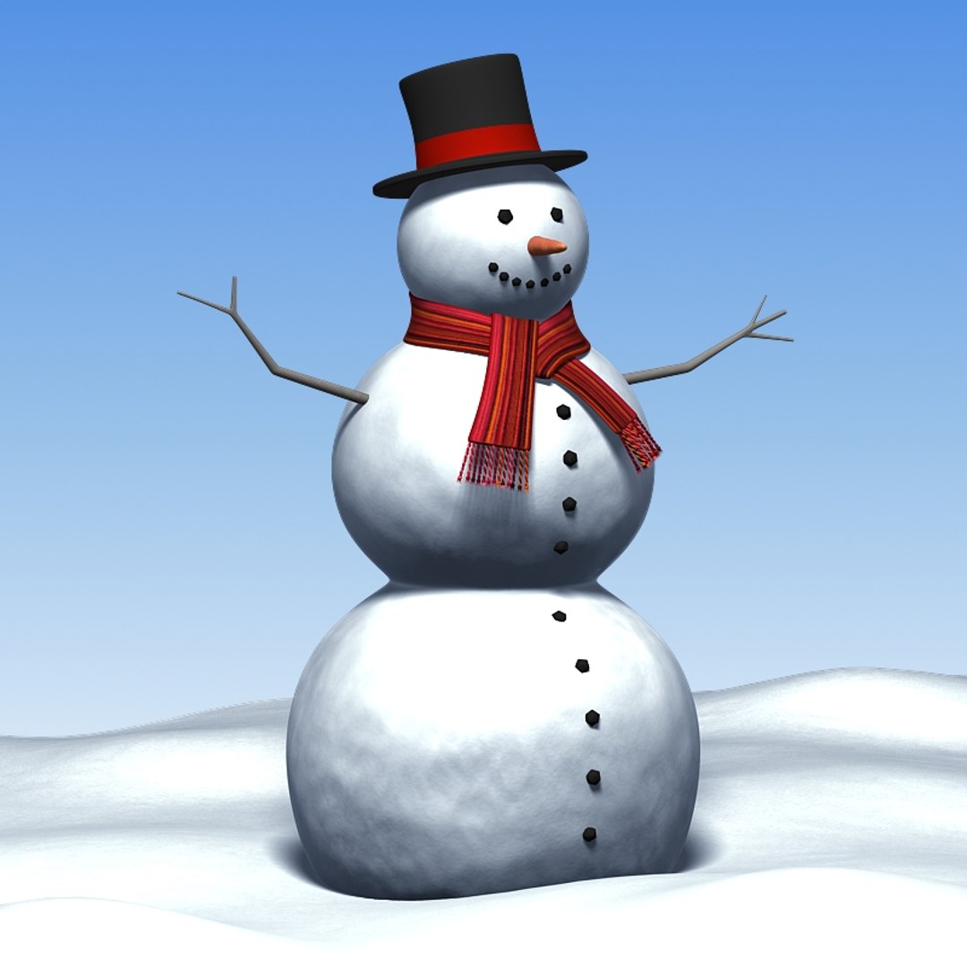 3d snowman snow