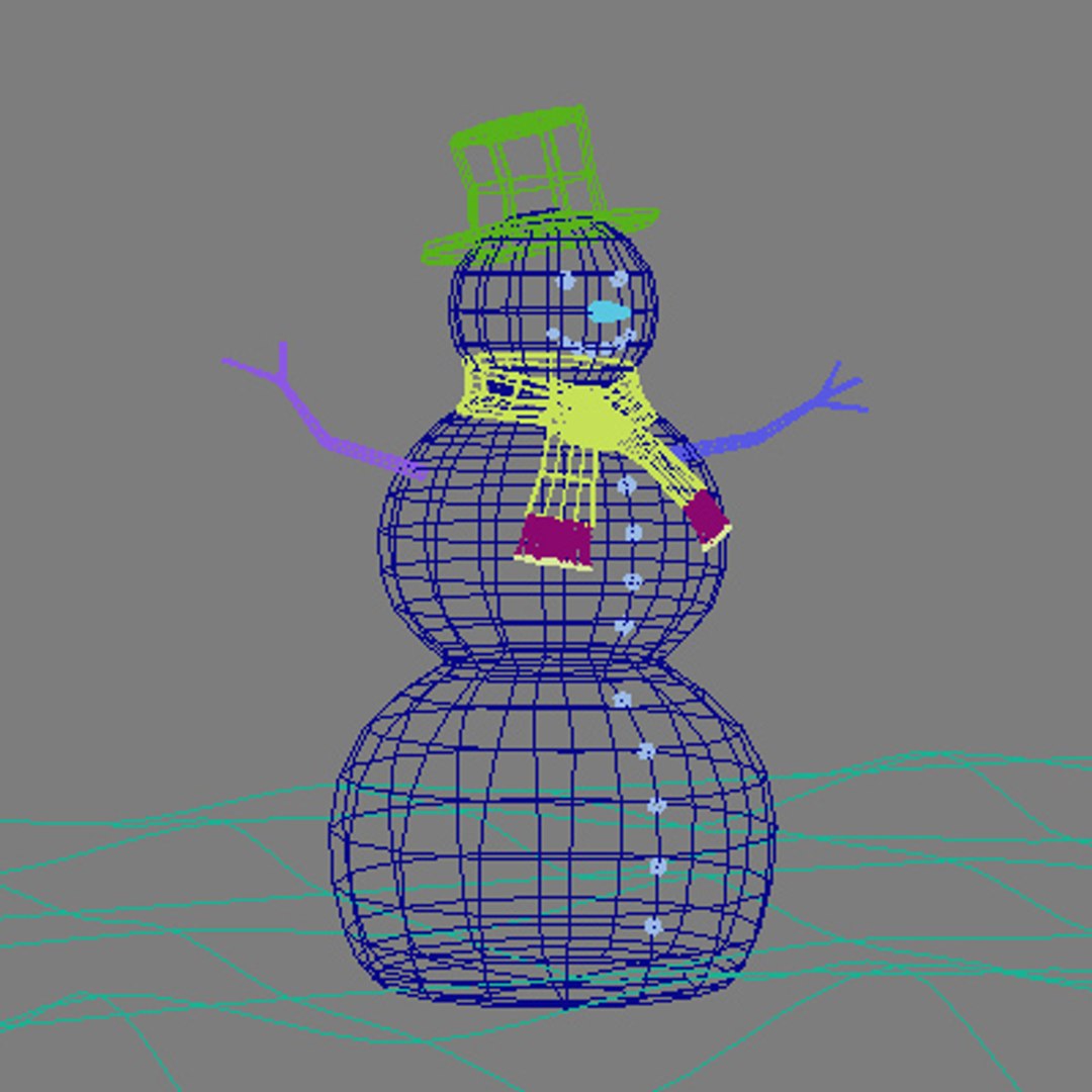 3d snowman snow