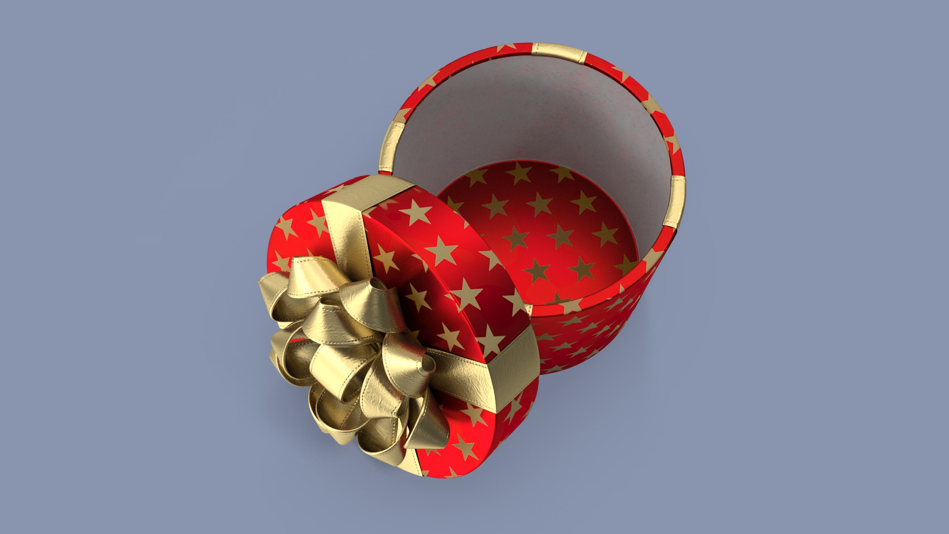 3D Gift Box Cylinder Red Open - TurboSquid 1779312