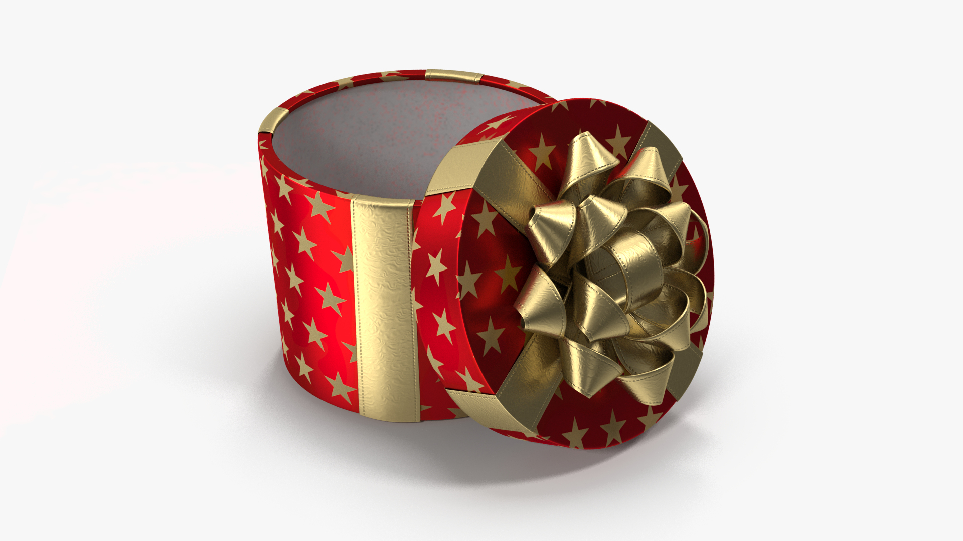 3D Gift Box Cylinder Red Open - TurboSquid 1779312