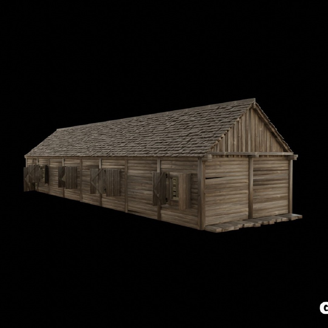 Old Wooden Medieval Building Shed 4 3D - TurboSquid 2107407