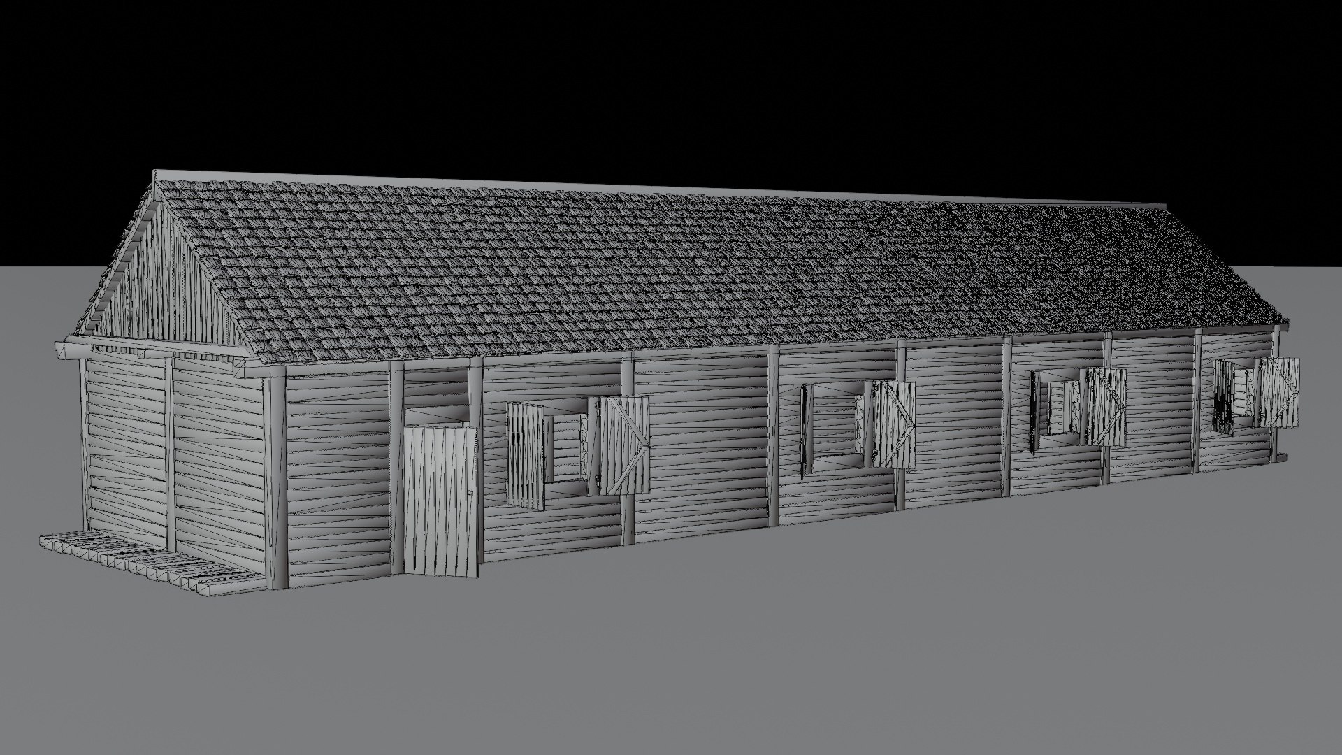 Old Wooden Medieval Building Shed 4 3D - TurboSquid 2107407