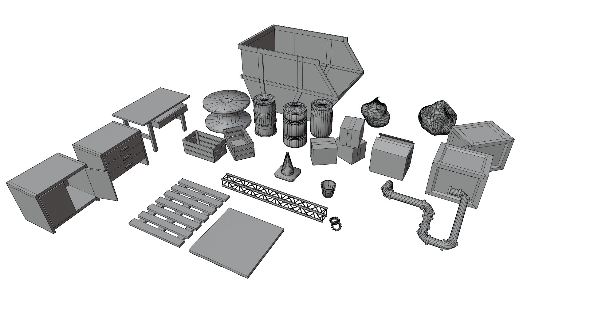 Warehouse Components And Materials Pack 3D Model - TurboSquid 2101692