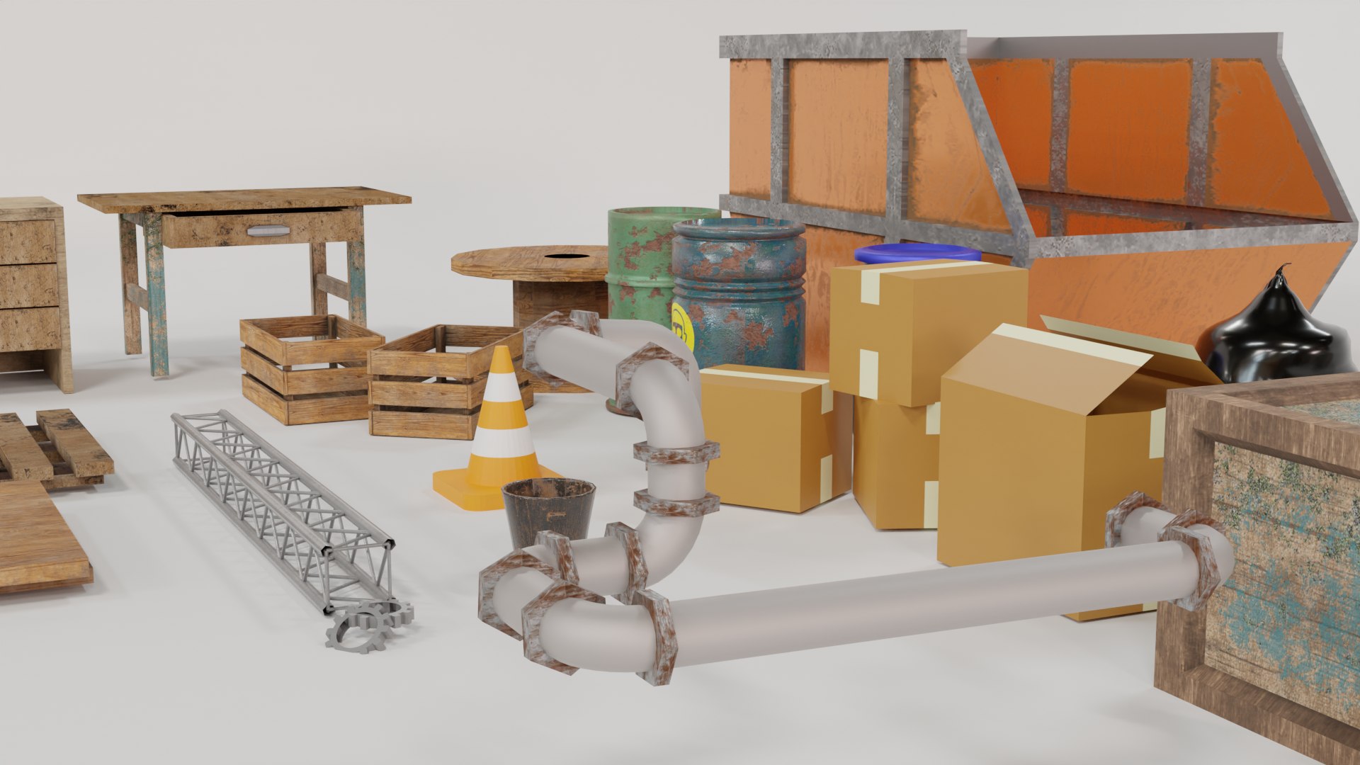 Warehouse Components And Materials Pack 3D Model - TurboSquid 2101692
