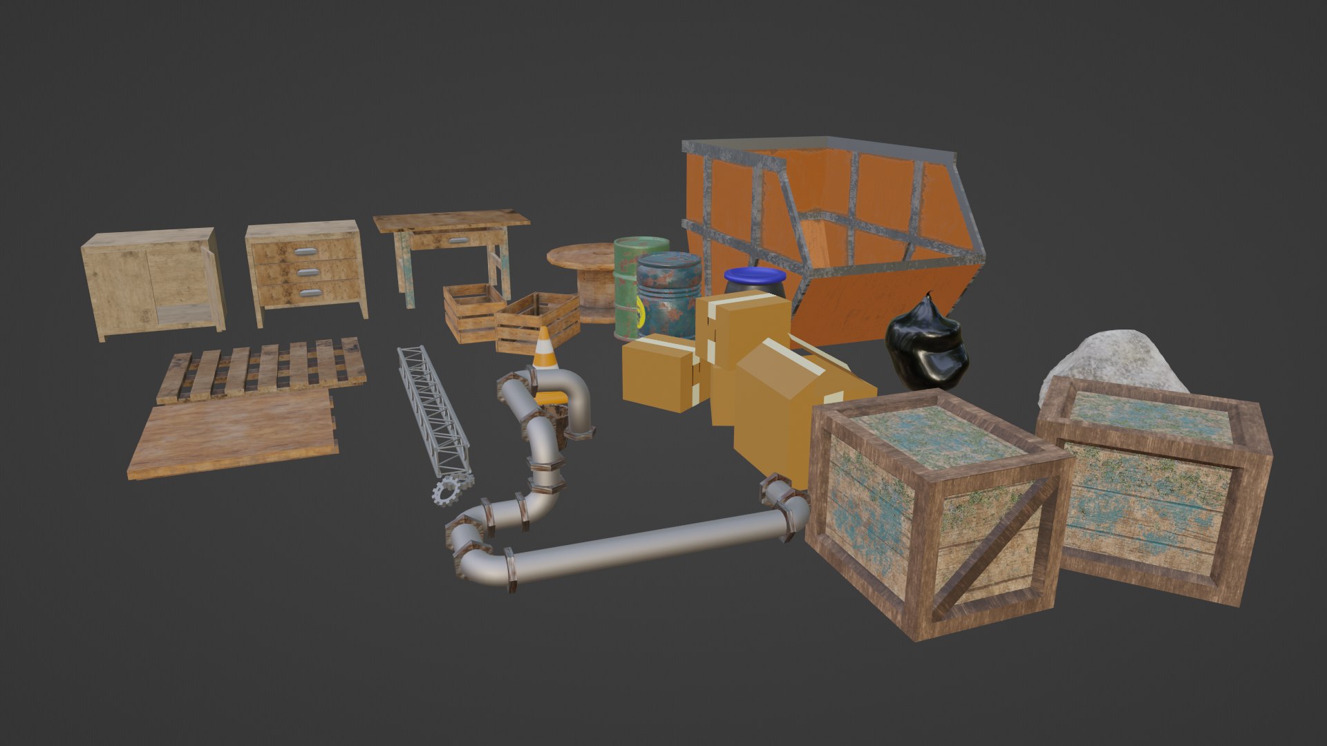 Warehouse Components And Materials Pack 3D Model - TurboSquid 2101692