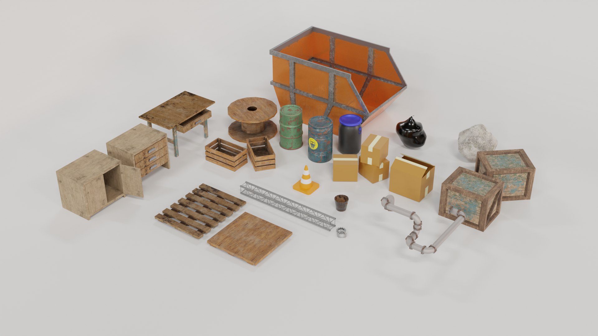 Warehouse Components And Materials Pack 3D Model - TurboSquid 2101692