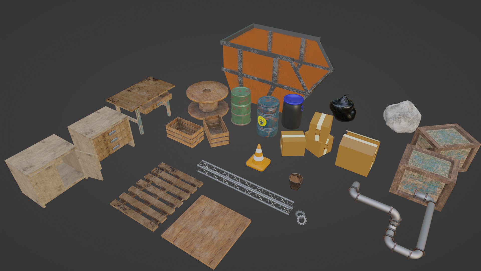 Warehouse Components And Materials Pack 3D Model - TurboSquid 2101692