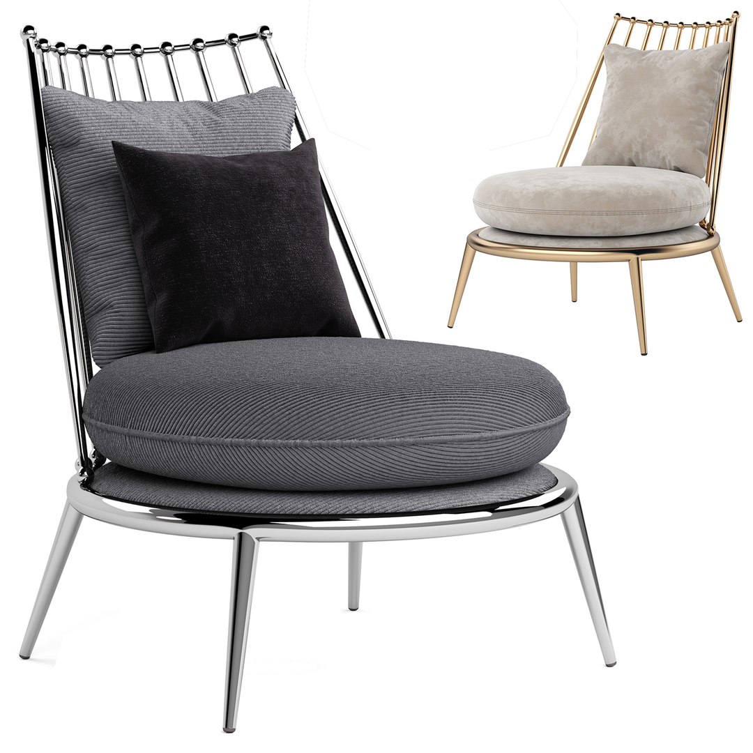 Aurora Iron Back Armchair By Cantori 3D Model - TurboSquid 2211425