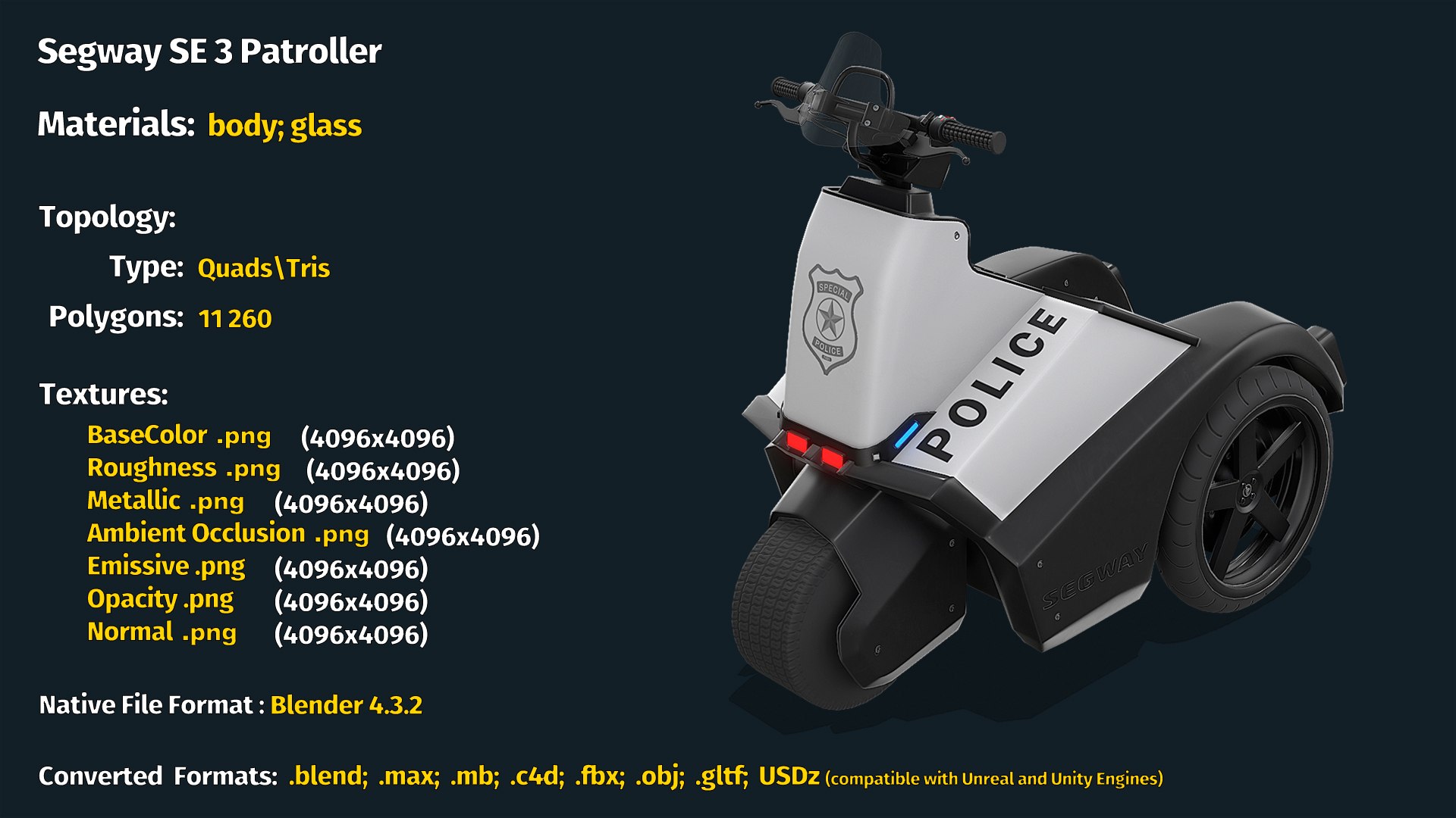 3D Segway SE 3 Patroller - TurboSquid 2415746