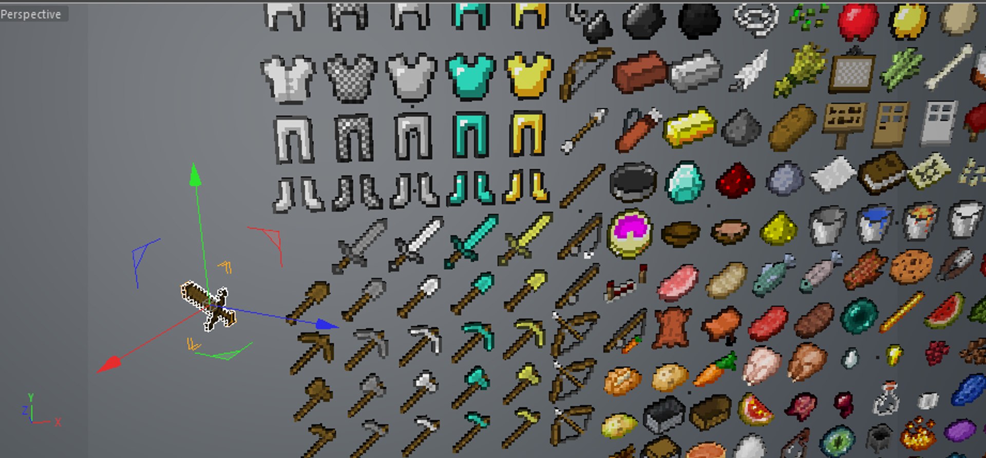 3d Minecraft Iteams Model