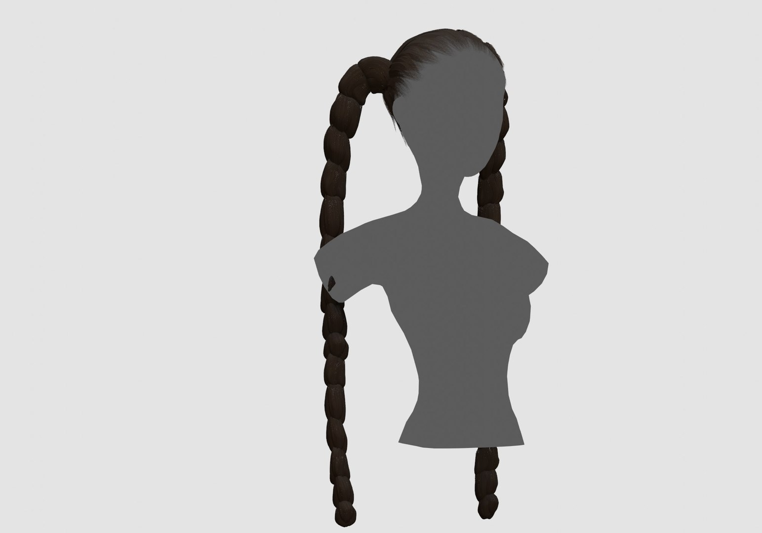 Long Ponytails Hairstyle 3D Model - TurboSquid 1942536