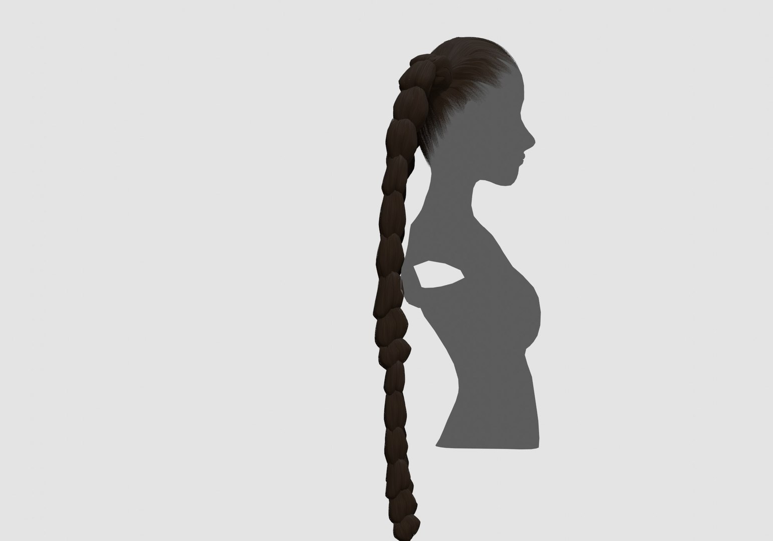 Long Ponytails Hairstyle 3D Model - TurboSquid 1942536