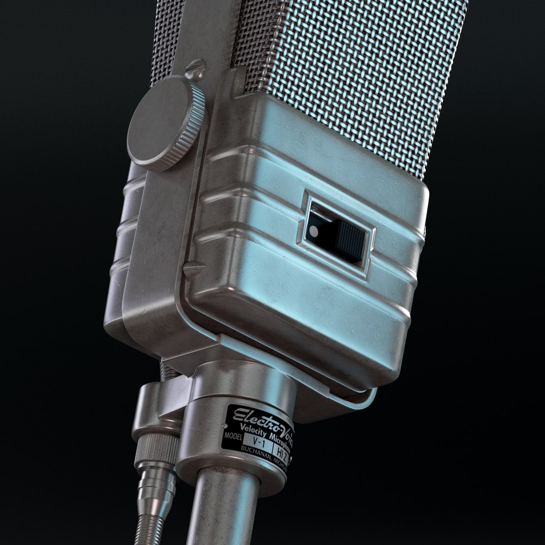 Retro Microphone Electro-voice V-1 3d Model