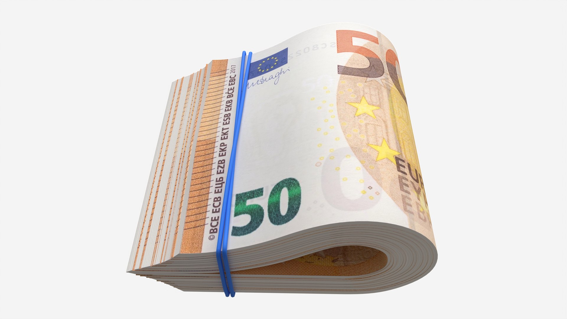 3D Euro Banknotes Folded And Tied 01 Model - TurboSquid 2107418